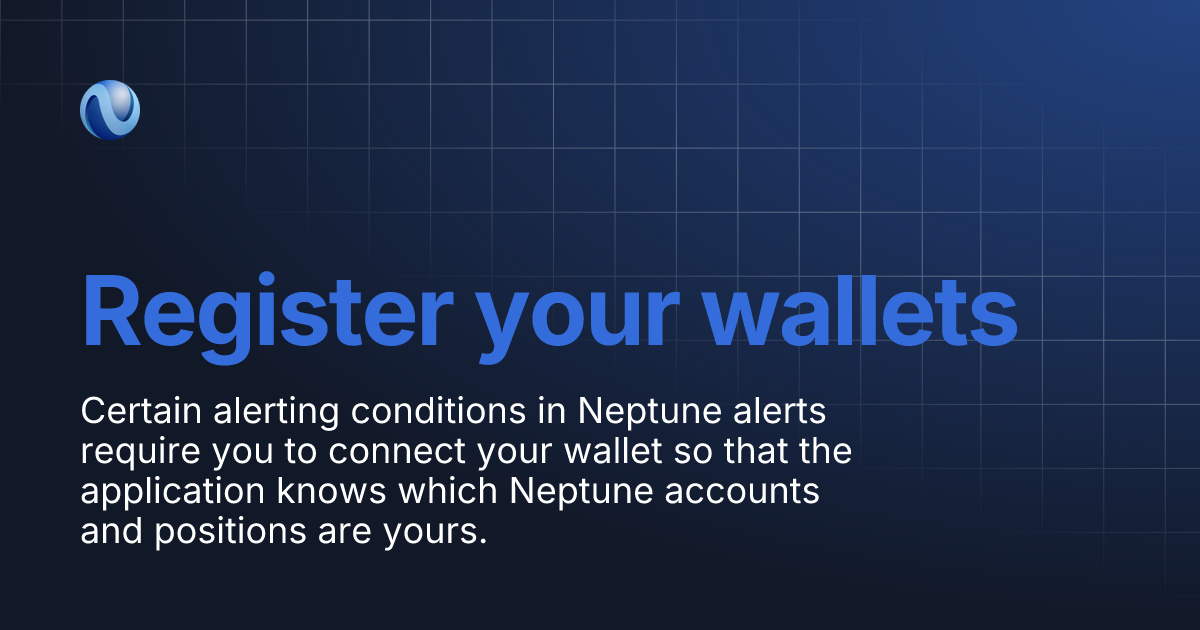Register your wallets | Neptune Docs